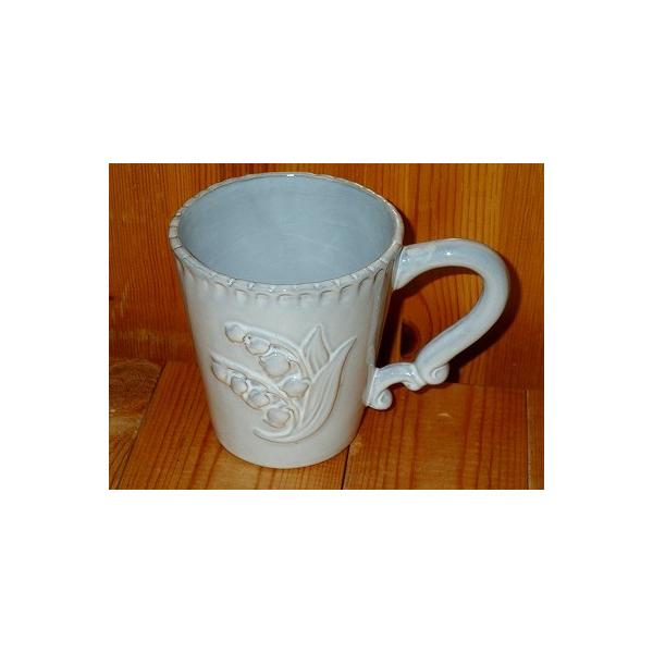 le grand chemin（グランシュマン）の雑貨オリジナルデザイン「ミュゲ　シリーズ」スズランのモチーフがアクセントの「ミュゲ　シリーズ」。濃淡のある釉薬の仕上げを施しており、アンティークのような風合いです。※ムラのある釉薬の仕上げを...