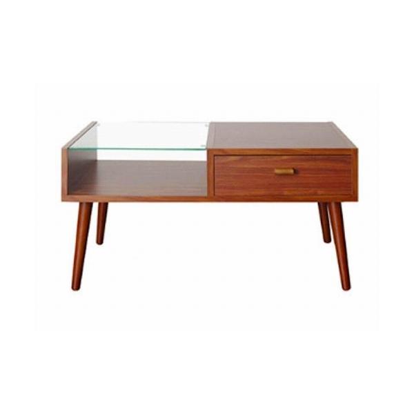 【商品説明】リビングにある魅せたいもの、隠したいものの両方が収納できる便利なセンターテーブル。半分がキレイなガラス天板+お気に入りの雑貨を魅せる収納スペース、もう半分は木製天板+引き出しとなっております。カラーはブラウン、ライトブラウン、ホ...
