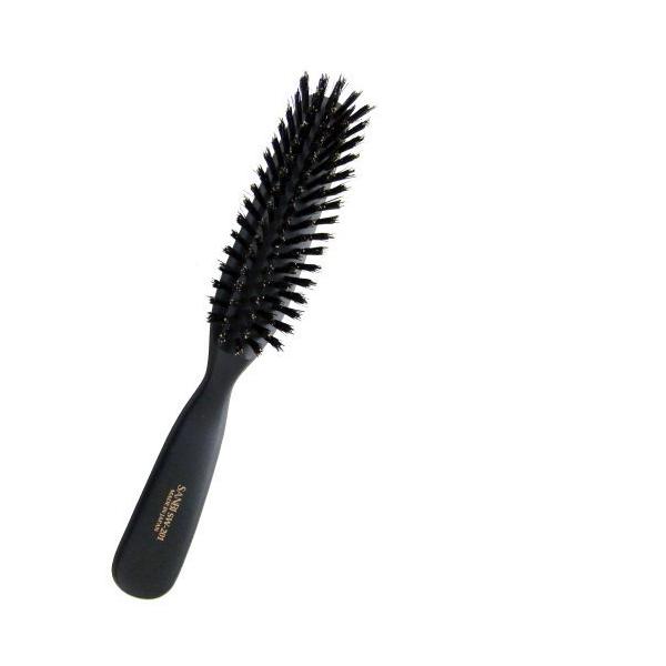 【商品説明】軽いABS樹脂の表面に、手になじみやすいスエードタッチを施したブラシ。柄＝ABS樹脂　毛＝豚毛全長215mm 5行日本製【発売元】サンビー工業