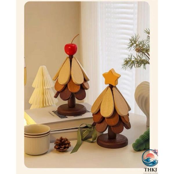 高級感のあるクリスマスツリー断熱マットテーブルの置物アイデア1本の木実木防熱鍋マット折りたたみカップマットボウルマット