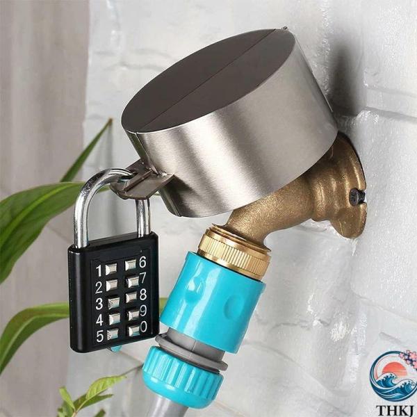 蛇口ロック 南京錠付き 鍵 屋外 水道 蛇口ハンドルカバー バルブ ドアノブ ステンレス