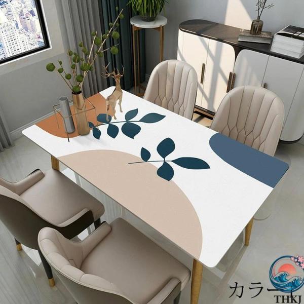 70*120cm テーブルマット 北欧 おしゃれ テーブルクロス PU革生地 テーブルセッティング 四角形 長方形 プリント テーブルマット 防水防油耐熱 傷 汚れ お手入れ