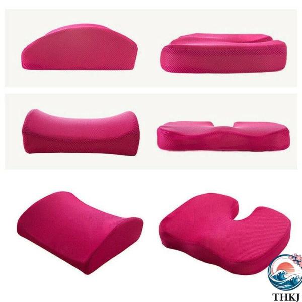 背もたれ 座布団 椅子用 オフィスクッション 2点セット  低反発 シートクッション 骨盤クッション 骨盤 ゆがみ 矯正 グッズ 椅子用 厚め ない いす用 椅子用クッ