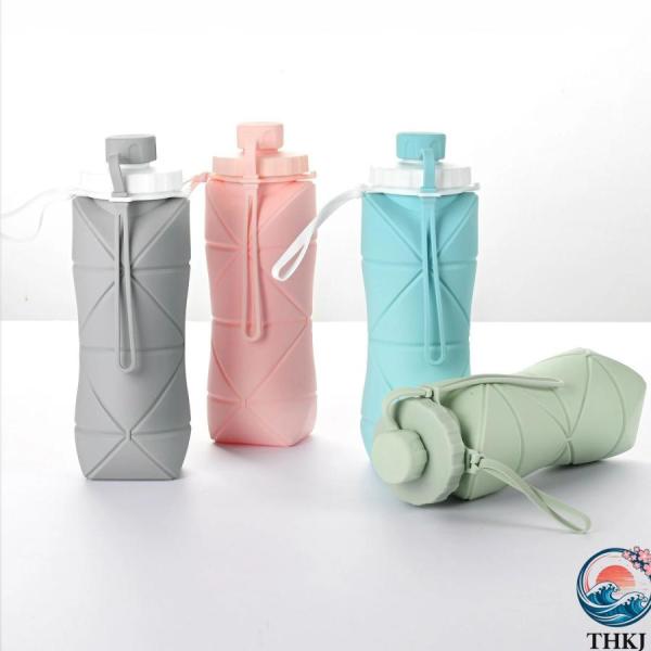 折りたたみ ボトル シリコン折りたたみ式ウォーターボトル 登山大容量防水/耐熱屋外環境保護ウォーターボトル 自転車登山用漏れ BPAフリー FDA認証食品級シリコ