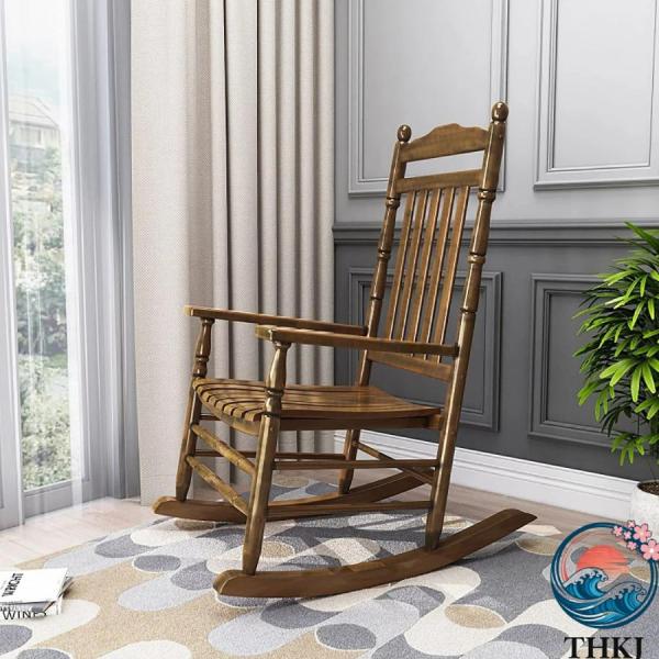 ? 【丈夫で耐久性】この木製ロッキングチェアは高品質のオーク材で作られており、硬くて耐久性があり、耐摩耗性、耐腐食性があり、損傷や変形などなく長期間使用できます。耐用年数も長いです。? 【無垢材フレーム】高品質の無垢材、硬くて耐摩耗性の広葉...