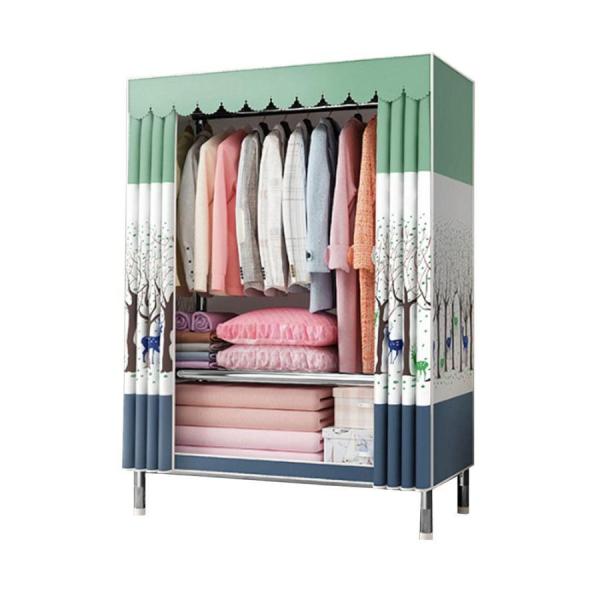 【素材】: ポータブル キャンバス ワードローブは、スチール パイプ、布、および耐久性のあるプラスチック コネクタで作られており、折りたたみ式ワードローブの頑丈さと耐久性が保証されています 【広々とした収納クローゼット】: ポータブルワード...