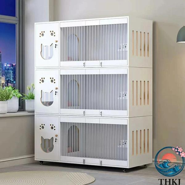 ? 滑らかな表面: すべてのボードは、滑らかでバリのない表面になるように研磨されており、猫を傷つけません。? 多用途の可動性: ブレーキ付きの 2 つを含む 4 つのユニバーサル ホイールを装備した当社の キャットケージ 木製 は、便利な可...