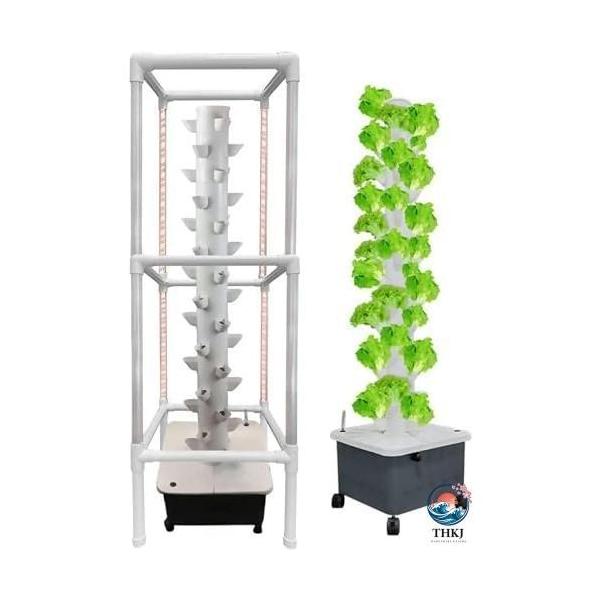 45穴成長システム：伝統的な植栽方法よりも約90％の水を節約します。また、これは無土栽培であり、必要なのは水と植物の養液だけであり、汚染のない緑の植栽を実現できます。 水を接続して電源を入れると、自動的にストラト作業が行われます。一貫してよ...