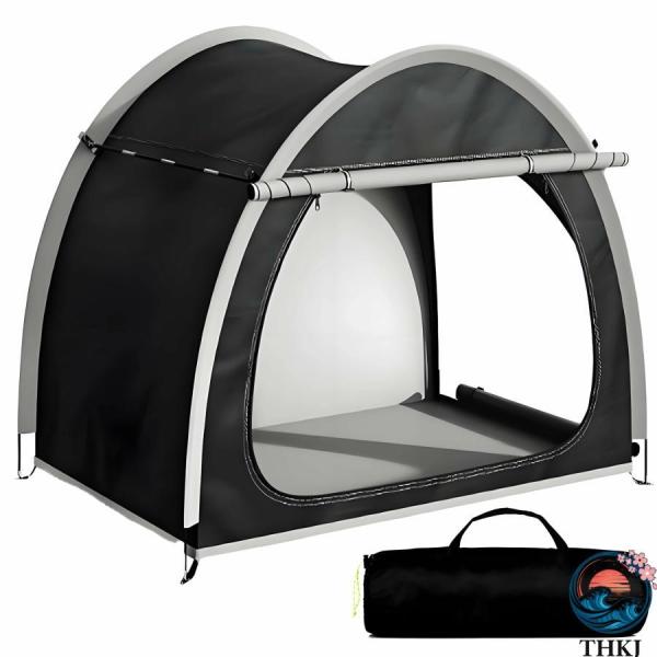 色:ブラック商品の寸法:2.1長さ x 1.5幅 x 1.65高さ m組み立て式:はい製品サイズ:?210 x 150 x 165 cm? 【商品仕様】本体サイズ：長さ210cm×幅150cm×高さ165cm。素材：210D厚手シルバーオッ...