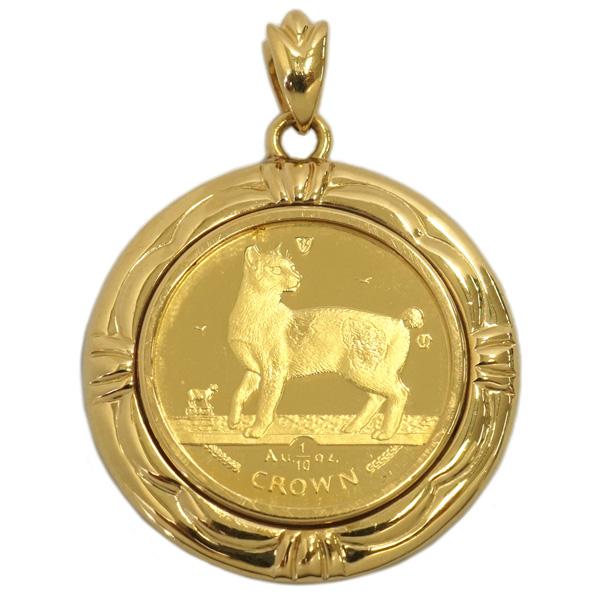 1994年 マン島 キャット金貨 1/10オンス ペンダントトップ ネックレス キャットコイン - レディースアクセサリー