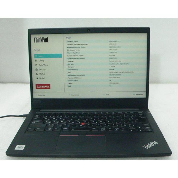 ■商品名　Lenovo ThinkPad E14 (20RB-S3L100) ■状態/区分:  中古ノートパソコン■CPU: Core i3-10110U 2.1GHz (2コア/4スレッド)■メモリー: 8GB■HDD: なし■光学ドライ...