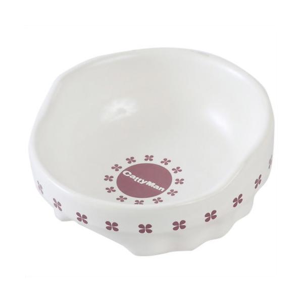 すべり止め付きのペット用食器／陶器と磁器のよさをあわせ持った「半磁器」を使用。陶器に比べて水洗いに強く、硬度が高いのも特長です。／シリコン製スベリ止め付き