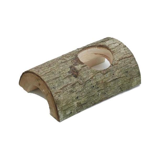 天然木を加工し、高温乾燥したエサ皿です。アーチ型で、下部に隠れられるようになっています。