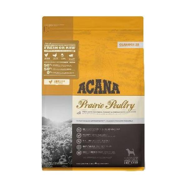 犬は祖先であるオオカミと同様の食事をします。万全な体調のためにもこのような食事を必要とします。栄養価の高い動物性たんぱく質が詰まったアカナプレーリーポールトリーは、放し飼いの鶏肉と七面鳥肉に加えて、巣に産み落とされた全卵を含むことが特徴です...