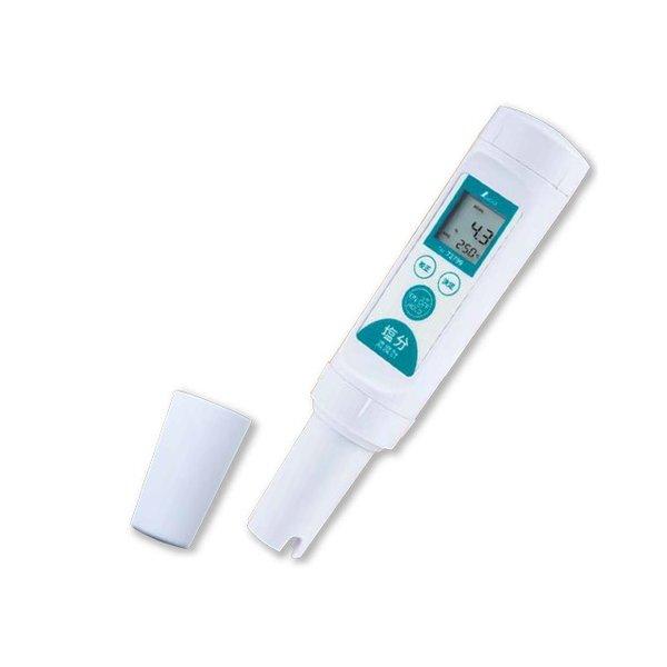 用途●養魚管理や飲料水の管理に。●液体の塩分濃度測定に。■品名：デジタル塩分濃度計■品番：72799■本体サイズ：φ40×185mm■製品質量：約114g■JAN：4960910727991■測定範囲：　塩分濃度：0〜8.0%　導電率：0〜...