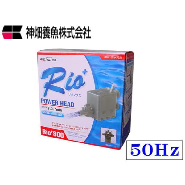 商品名：カミハタ　Ｒｉｏ＋８００　※東日本仕様５０Ｈｚ電圧用静かな運転音、しかもパワフルで使い方いろいろ。高性能でコンパクト設計。耐久性に優れ、安心・安全なポンプです。エアーレーションにより酸素を供給。エアーチューブを付けるとエアーレーショ...