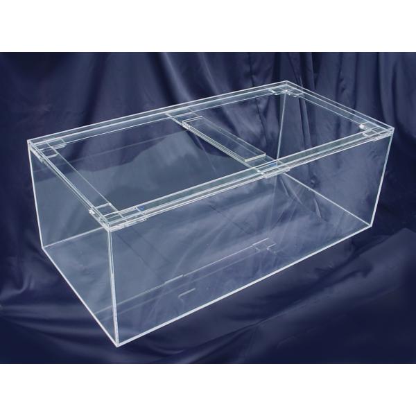 アクリル水槽横1200ｘ奥行600ｘ600mm　板厚10、底8mm※受注製作品、納期は約3週間頂いております。下記追加オプションご希望の方はお買い上げ後、要望欄へご記入下さい。■オーバーフロー加工加工位置はご指定頂けます。給排水一体型ピスト...