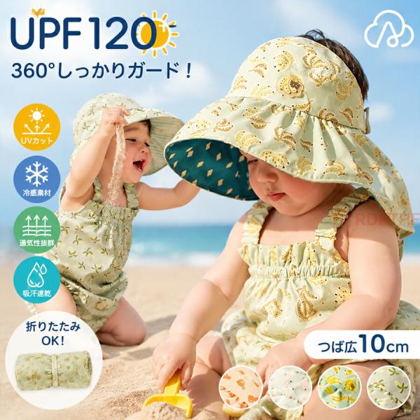 男女兼用ベビーサイズ 水遊びに最適な夏用帽子男の子・女の子どちらの赤ちゃん・幼児にも合わせやすいシンプルなサンバイザー。海やプール、水遊びなど夏の屋外レジャーに欠かせないベビー用品です10cm つば広＋UV カット 紫外線をしっかり遮断幅 ...