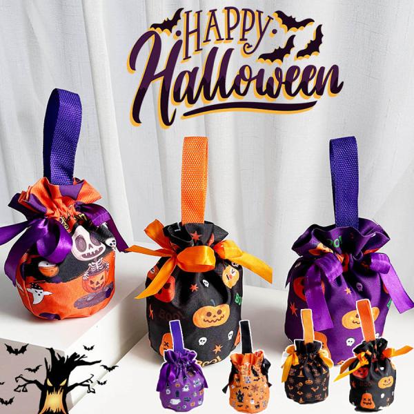 商品情報商品: ハロウィンバッグカラー：写真とおりサイズ：18*17cm1. お子様向けのハロウィンキャンディバッグです。かぼちゃをモチーフにした可愛いデザインで、トリックオアトリートのお菓子収納に最適。手提げハンドバッグ、ミニバッグ、ミニ...