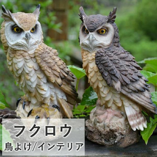 ＜商品説明＞■カラー：ブラウン、ブラック■サイズ：11X8X18cm　■重量：0.35kg■素材：合成樹脂【本物そっくりのデザイン】樹脂製で、リアルなフクロウの姿を再現。鳥や獣に対して威嚇効果があり、鳩、カラス、スズメ、ムクドリ、ヒヨドリな...