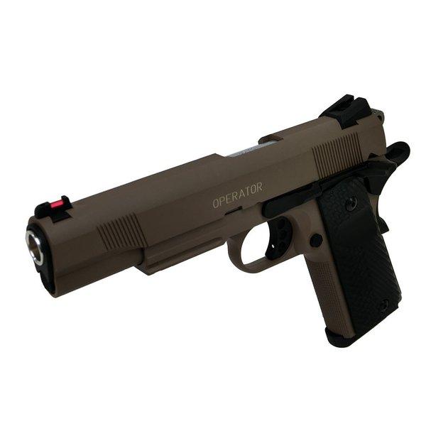 ●全長：224mm●重量：721g●インナーバレル長：112mm●装弾数：26+1発（6mmBB弾使用）●射撃モード：セミオート●可変ホップアップ機構搭載●ブローバックガスガン※マイナーチェンジに伴い、初期バージョンとはスライド周りの互換性...