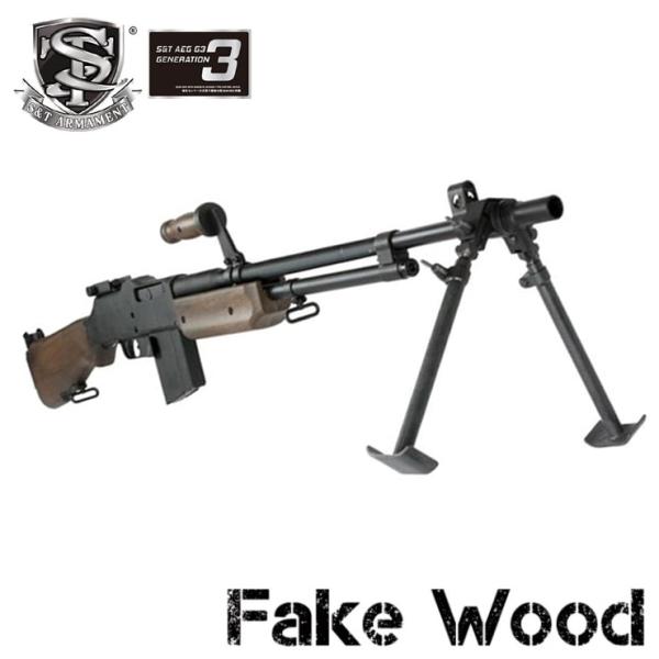 天才銃器デザイナーのジョン・ブローニングが、第一次世界大戦中に開発した軽機関銃が、S&amp;Tからお求めやすいフェイクウッド版として登場！・メーカー：S&amp;T・全長：約1210mm・重量：約5920ｇ・付属マガジン装弾数：160連 ...