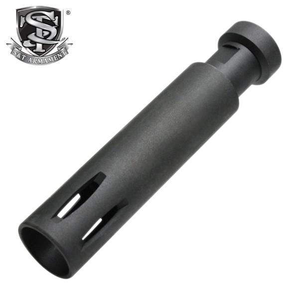 ・材質：スチール（削り出し）・重量：約158g・サイズ：約119mm・対応：逆ネジ（ Anticlockwise） 14mm逆ネジを搭載した本体、銃口側14mm逆ネジ対応14mm仕様のアウターバレルに取り付けできるハイダーです。※取り付けに...