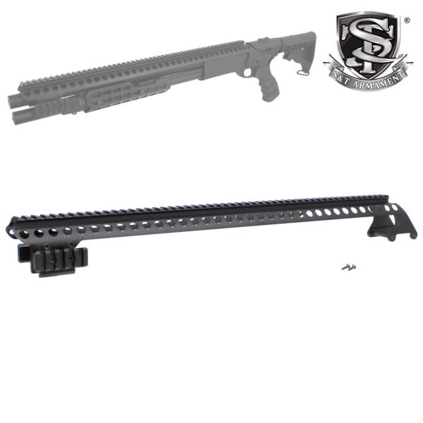 ・メーカー：S&amp;T・材質：アルミ合金・商品寸法：全長 約570mm,全幅 約60mm、高さ 約62mm・本体重量：約350g・総重量（パッケージ込）：約360g・対応商品メーカー・機種：S&amp;T M870 ロング エアコッキン...
