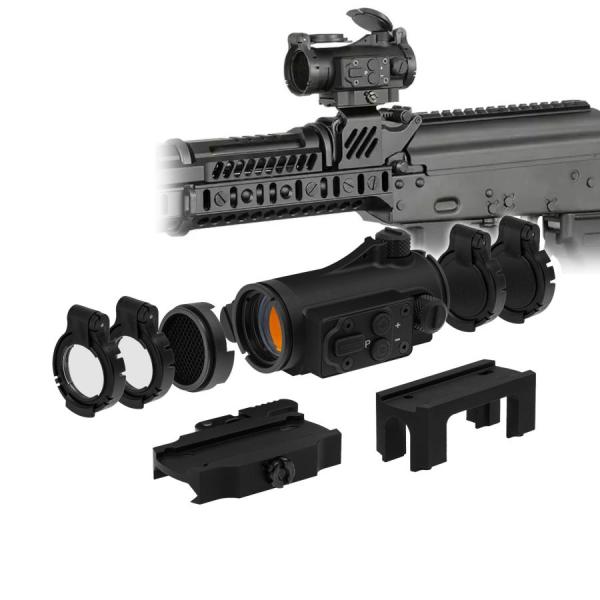 ・メーカー：UFC・材質：6061-T6アルミニウム・重量：約190g・総重量（パッケージ込み）：約220g・動力：単4電池・レティクルサイズ：2MOA・20段階の輝度設定、NVGモードでは3段階の輝度設定・対応：20mmレールを搭載した各...