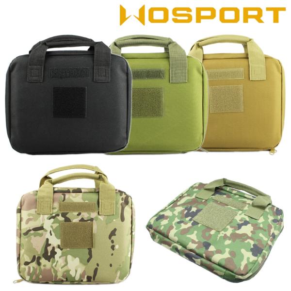 ・材質：ナイロン・外寸サイズ：縦幅 約25cm、横幅 約30cm・内寸サイズ：縦幅 約23cm、横幅 約28cm・重量：約285g・対応：全長270mm x 240mm以下の各種ハンドガン5.11タイプ　ハンドガンケース。外側にパッチが取り...