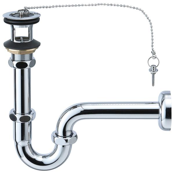 洗面器排水トラップ●オーバーフロー用●排水栓外径：54●挟込範囲：27〜36●アジャスト付