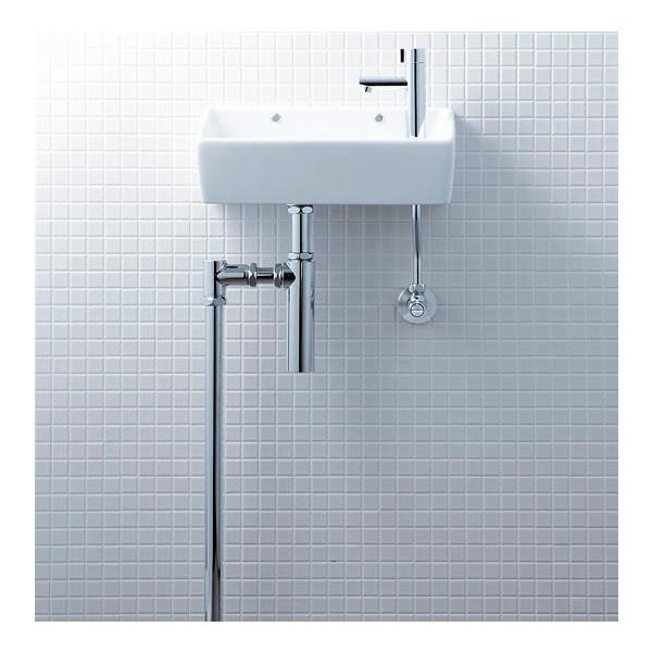 狭小手洗シリーズ手洗タイプ（角形）ハンドル水栓寸法：360×180×130一般地・寒冷地共用壁給水または床給水・床排水（ボトルトラップ）■ハイパーキラミック仕様壁給水・床排水：L-A35HP床給水・床排水：L-A35HQ■アクアセラミック仕...