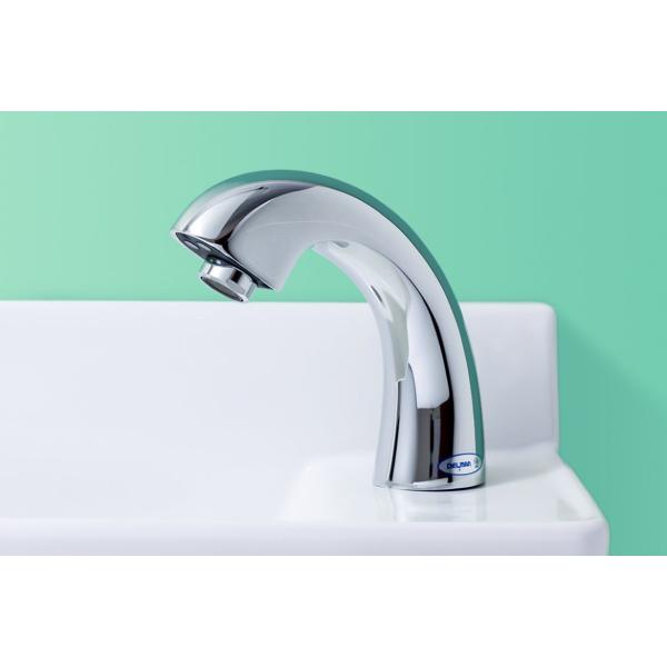 DELMAN　V-88WKシリーズ（流線形・新デザイン）単水栓　乾電池式・泡沫タイプV-88WK●配線不要の乾電池式●台付用で新設にも、後付けにも対応できます。●電池寿命が約10年（付属のエボルタ乾電池で、100回/日の場合）※写真はイメー...