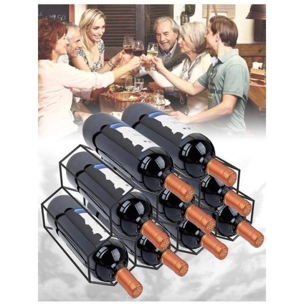 【高品質の鉄製品】このワインラックは高品質な鉄でできており、安定性と耐久性が抜群です。滑らかな質感を持つ、無臭です。お部屋、バー、ホテル、レストランなど、あらゆる場面に適しています。【おしゃれなデザイン】お洒落にワインが収納できる鉄製のワイ...