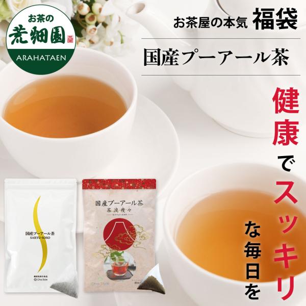 国産ダイエットプーアール茶（煮出し用）の詰め合わせ福袋！静岡産茶葉100％の国産プーアール茶！・国産プーアール茶静岡産茶を100％使用し、当園独自の製法でクリーンルームにてじっくりと「後発酵」させました。成分に含まれる「重合ポリフェノール」...
