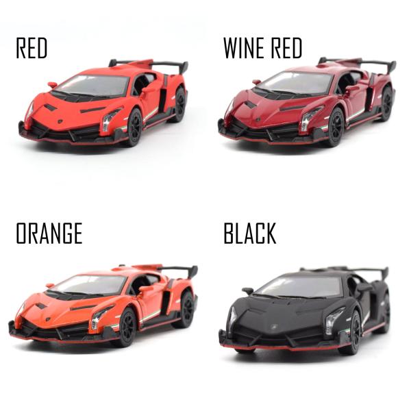 ■商品名プルバック式ミニカー／LAMBORGHINI VENENO／ランボルギーニヴェネーノ■商品説明カラー：レッド・ワインレッド・オレンジ・ブラックScale：1/36Kinsmart(キンスマート)社製のミニカーです。ドアが開きます。車...