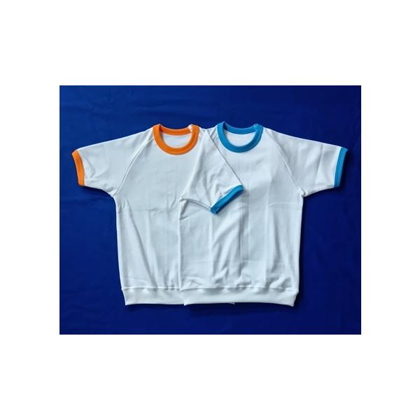 自社製品　クルー半袖体操服白生地　綿75％・ポリエステル25％限定商品　交換返品できません。無くなり次第終了となります。画像と実際の商品多少色がことなります。