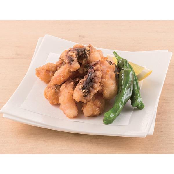 プロ仕様の冷凍食材。業務用のたこの唐揚げ。