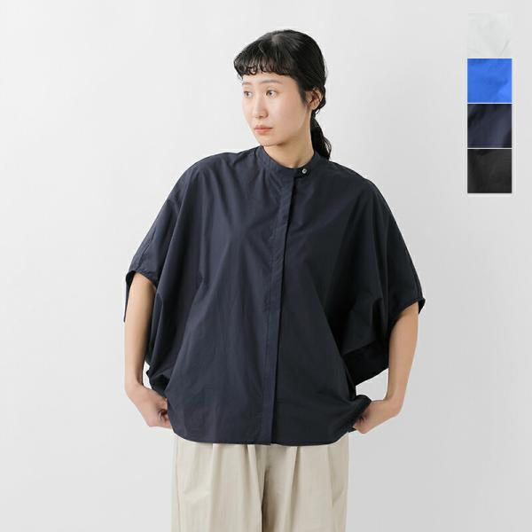 <p>mizuiro ind(ミズイロインド)よりスーピマ コットン タイプライター スタンドカラー コクーン シャツのご紹介です。60スーピマタイプライターを使用したスタンドカラーコクーンシャツです。スタンドカラーの首元と動き...