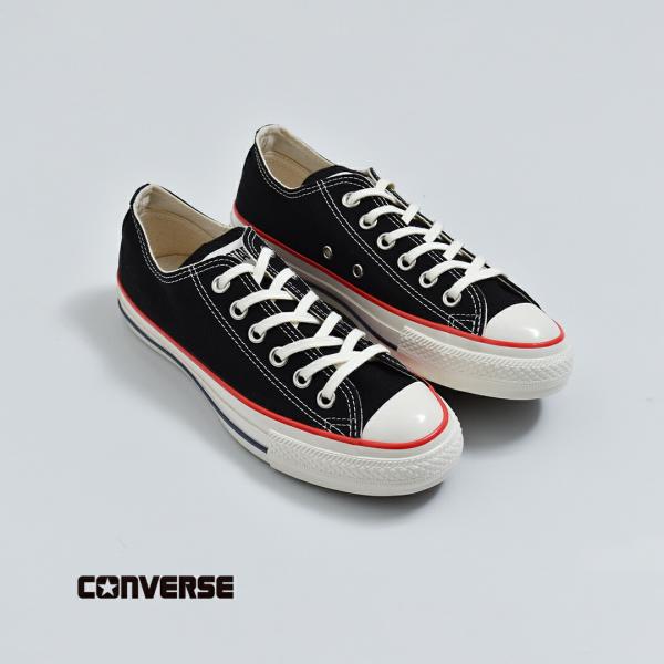 <p>CONVERSE(コンバース)より、オールスターエイジド TC OX スニーカーのご紹介です。オールスターの魅力をベースに、洗い加工を施したキャンバスアッパーを採用し、程よくこなれた風合いに仕上げた一足。ブラックを基調に、...
