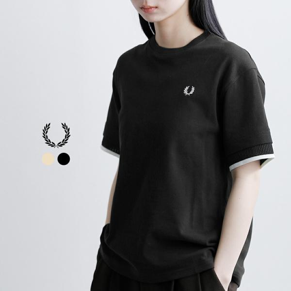 <p>FREDPERRY(フレッドペリー)よりメッシュカフピケ半袖TシャツMESHCUFFPIQUET-SHIRTのご紹介です。月桂樹のロゴ刺繍とシングルティップ入りのジャガードメッシュニットを袖口裏から重ねた仕様がポイントの半...
