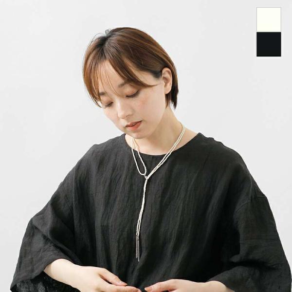 Joli&amp;Micare（ジョリー&amp;ミカーレ)より、グラーニーラリエット ガラスビーズ ネックレス “Grani Lariat” のご紹介です。細やかなガラスビーズを丁寧につないだ2wayネックレスは、ラリエットとしても2連使...