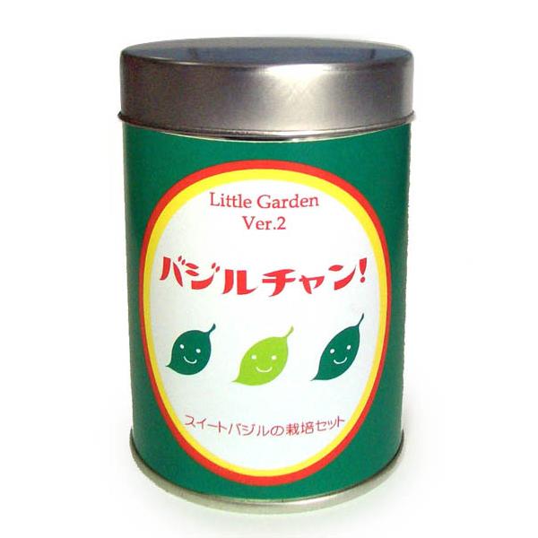 背が高い缶だから缶のままでお花を咲かせたり実がなったり。簡単に場所も取らず栽培を楽しめます！キッチンで育ててそのままお料理に使えちゃう！スイートバジルの栽培セットです。種と説明書・土・根腐れ防止の石が入ってます。土は圧縮乾燥されてますので水...