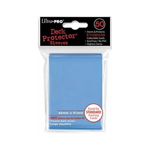 在庫を共有しており、ご注文のタイミングにより在庫更新が間に合わず、商品の欠品や数量変更となる場合もございます。■商品名：UltraPRO デッキプロテクター ソリッド 通常サイズ[91×66mm] (ライトブルー)〔50枚入〕■JANCD：...