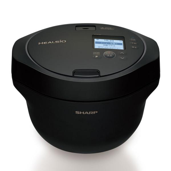 ○シャープ　水なし　電気調理鍋　ヘルシオ ホットクック KN-HW16H-B [プレミアムブラック]「パパッとおかず」30メニューを搭載した水なし自動調理鍋[他商品との同梱は不可となります]