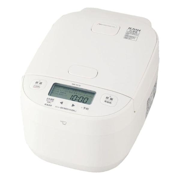 ○象印 炊飯器 豪熱大火力 NW-YC10-WA [ホワイト]大火力で炊き続ける「豪熱大火力」採用の圧力IH炊飯ジャー（5.5合）。甘みを引き出し、芯までふっくらしたごはんが炊き上がる。好みの食感に炊き分ける3通りの「炊き分け圧力」（ふつう...