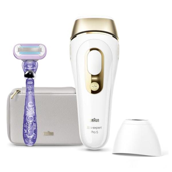 ○ブラウン　美容機器　シルク・エキスパート Pro5 PL5158パワー自動調節機能を搭載したハイパワーな光美容器。特別な設定なしで1照射ごとに肌の色を読み取り最適なパワーに調節するので顔やVIOのケアも安心。1秒に2回の高速フラッシュで自...