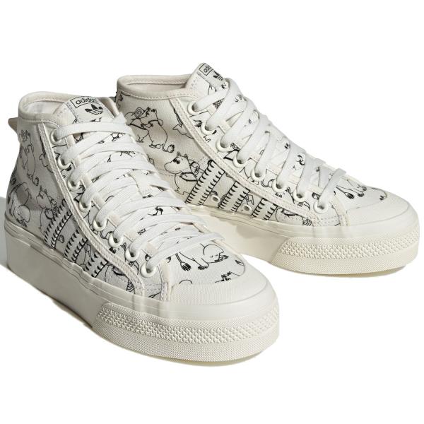 ★新品・正規品！箱、タグ付！　[アディダス]ニッツァ× ムーミン プラットフォーム ミッド[NIZZA × MOOMIN PLATFORM MID]ID4205           【カラー】 コアホワイト/コアブラック         ※...