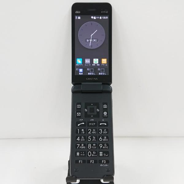 携帯電話 KYF42 京セラ au SIMロック解除〇 ブラック