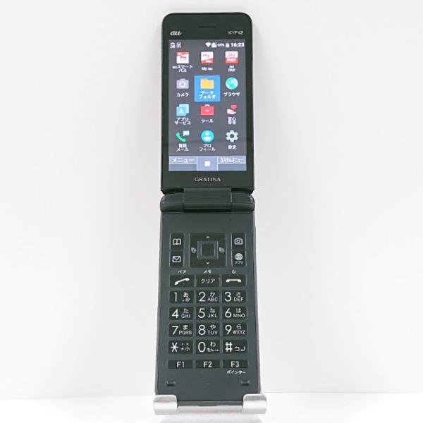 携帯電話 KYF42 京セラ au SIMロック解除〇 ブラック